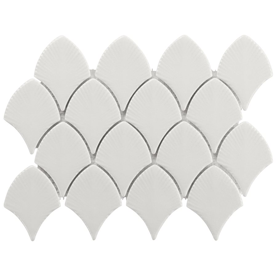 Baroque Glass Blanco White 3x4 Fan